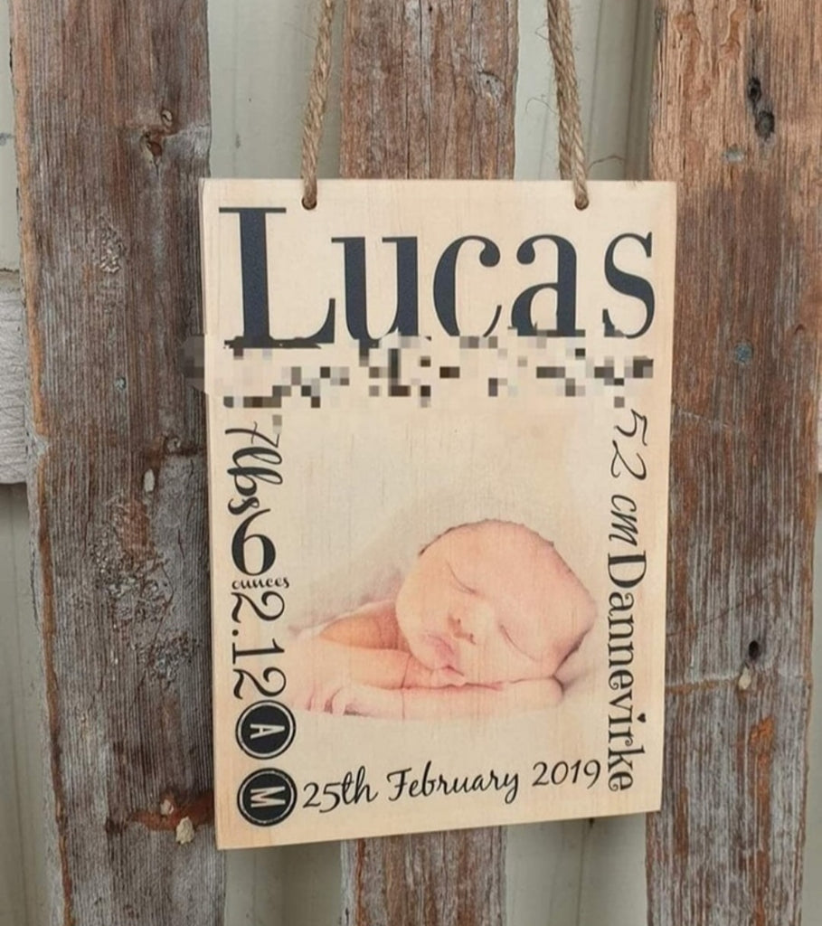 Birth Print Baby Announcement Keepsakes | Made by Wooden Prints