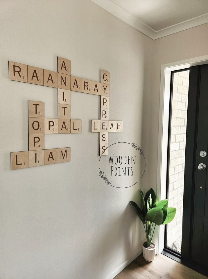 Custom Scrabble Name Tiles Personalised Wooden Wall Art NZ Wooden Custom Scrabble Name Tiles Personalised Wooden Wall Art NZ Wooden